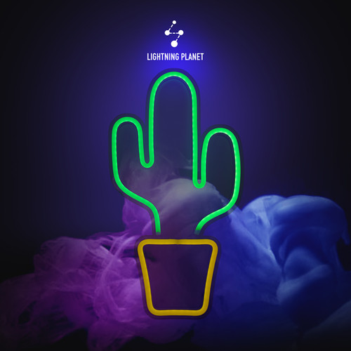 Cactus Neon Lamp - Bright and Fun Decor for Any Space | Lightning Planet