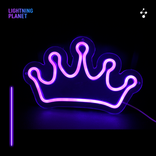Crown (purple) LED neon light USB | Lightning Planet