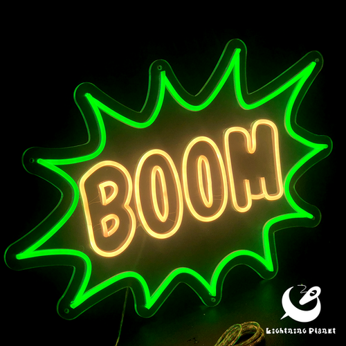 Boom neon sign | Lightning Planet