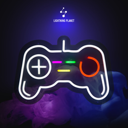 White Game Pad/Game controllers/LED neon/LED lights | Lightning Planet
