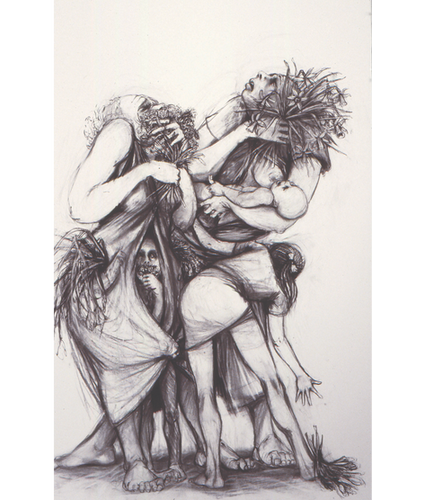 Brown: HIV Triptych Panel 3 - Ring Around the Rosie | Blackfish Gallery