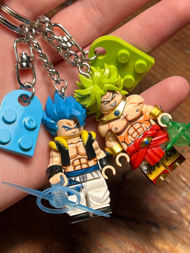 Broly LSSJ & Gogeta SSB | IRRITATED Custom DBZ anime matching keychains.