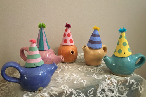 Jeanne Langan | Tea Party | Clay, Thread | 4x5x2.5" | MMFA
