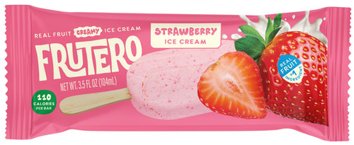 Strawberry Ice Cream, Single Serve Bar | Frutero Ice Cream