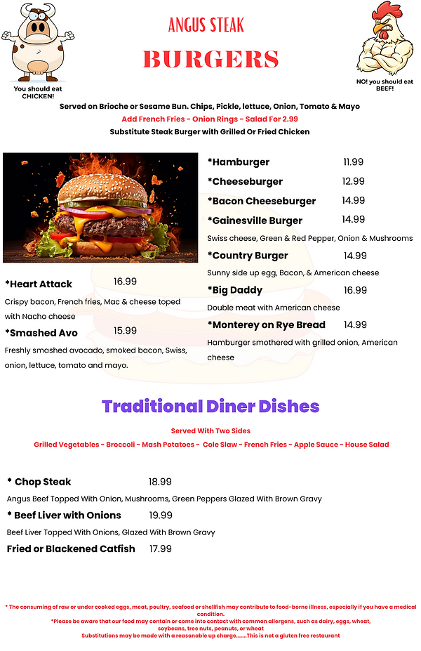 Menu | G Diner