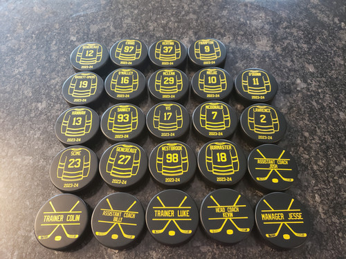 Laser Engraved Hockey Puck | Sharko Designs