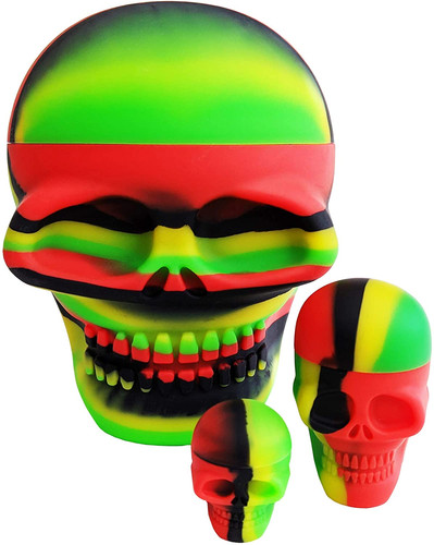 Silicone Skull Container Set (3-Piece Bundle) | Herbhuggers