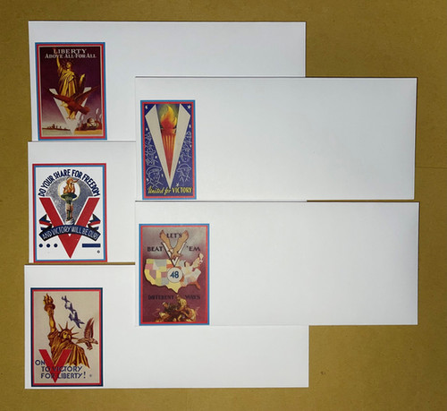 WW2 US Home Front Victory Envelopes (Recreations) Patriotic - No8 Size ...