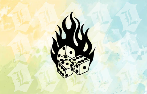 Flaming Dice Car Decal Sticker | ONE LINK AT A TIME