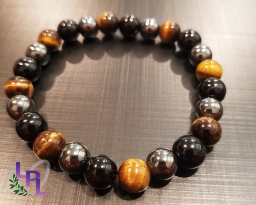 Hematite, Tiger's Eye, and Black Tourmaline Energy Bracelet | Luminous Path W Love