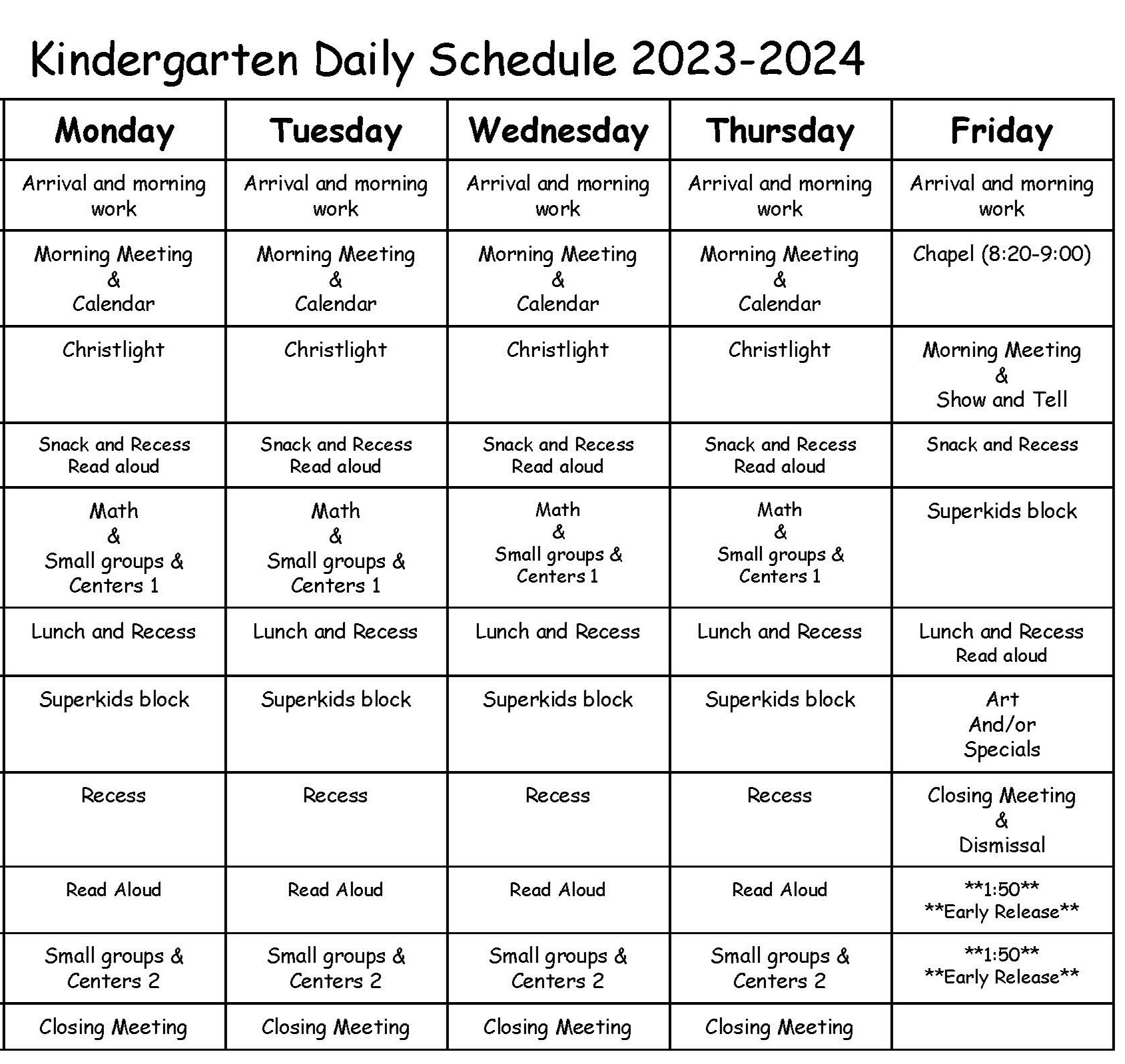 Kindergarten | EL School