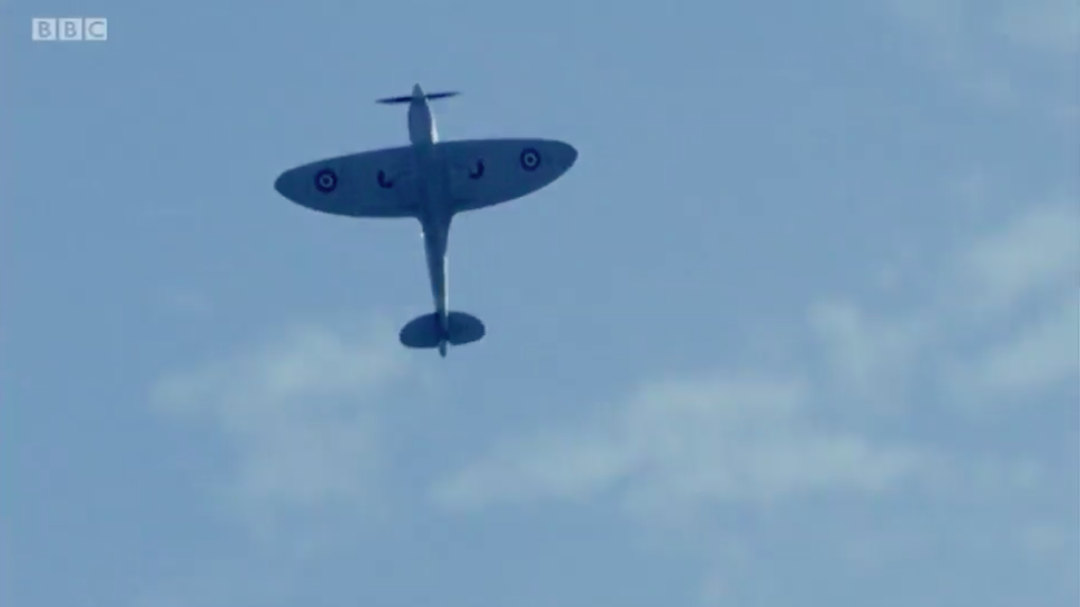 Spitfire over the White Cliffs of Dover for Vera Lynn's 100th birthday