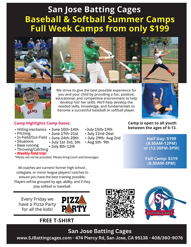 Summer Camp-Baseball/ Softball | SJ Batting Cages