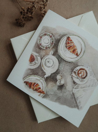 COFFEE AND CROISSANTS Greeting Card | Nord Haus Shop | Australia