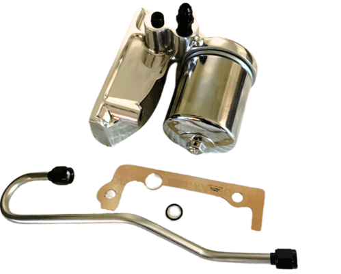 Polished & Clear Coated Oil Filter Bracket Kit | Vintage Auto Parts