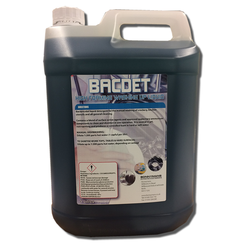 Bacdet - Bactericidal High Foaming Washing Up Liquid | Bonnymans