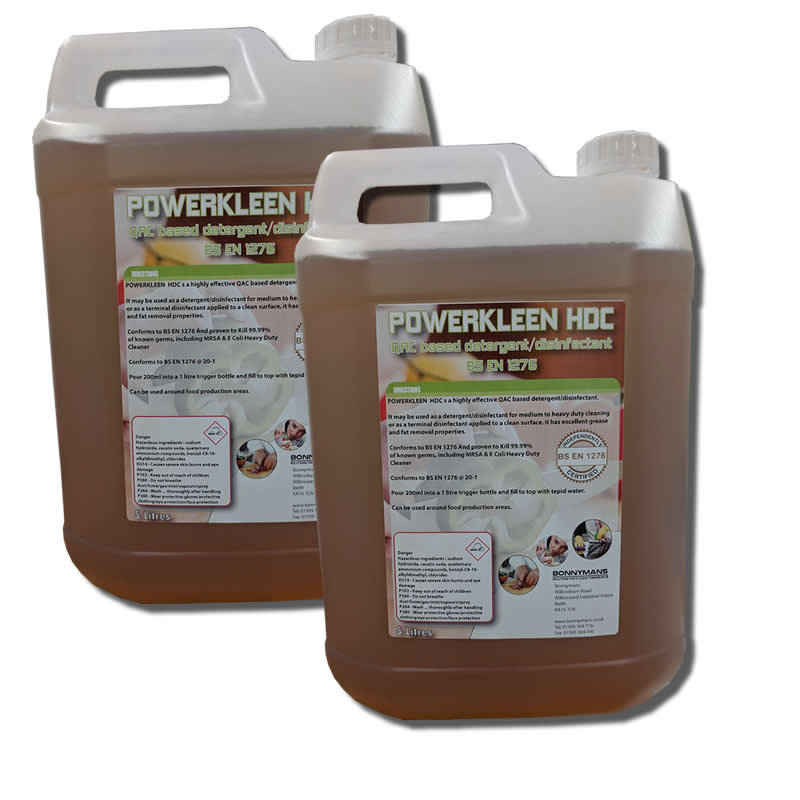 Powerkleen HDC - QAC based detergent/disinfectant BS EN 1276 | Bonnymans