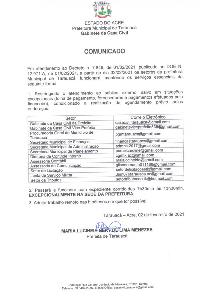 Comunicado Importante