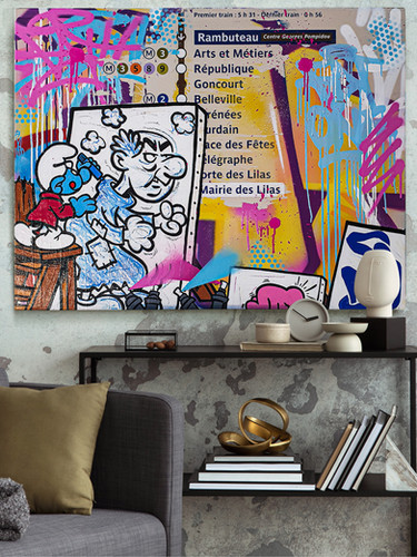 Schtroumpfs Artist - Paris Metro Sign by Dimitri Barilko Aka Fat ...