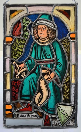 Antique German Neo-Gothic Stained Glass - Leaded Glass Oswald Von ...