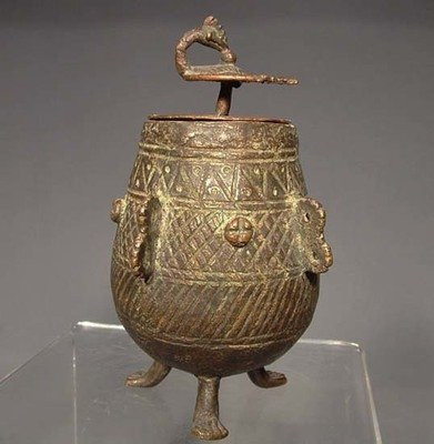 Antique Tribal Indian Dhora Bronze Cosmetic Jar 19th Century India ...