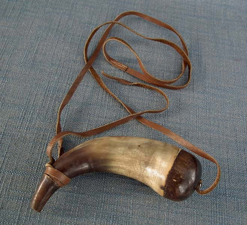 Antique 1812 War American Gun powder Flintlock Pistol Priming Horn ...
