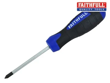 Faithfull Soft Grip Screw Driver 1PH x 75mmValley Hill Builders