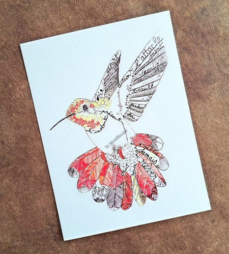 "L'envol de la Foi, le Colibri", imprimé oracle | Mon site