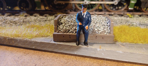 FIG 42: O Gauge hand painted sitting early diesel driver with right had ...