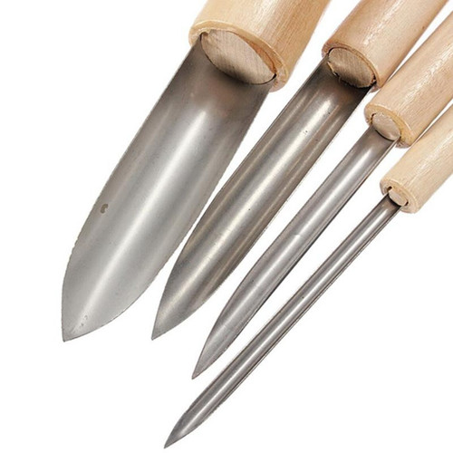 Pottery Hole Cutters With Wood Handle Set (of 4) Semicircle | Meet Ceramics