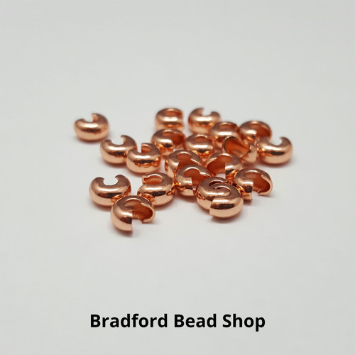 Crimp Bead Cover - Copper Plated - 4mm | Bradford Bead Shop