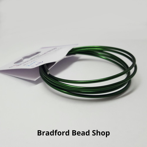 Alimunium Wire - 2mm thick - x 1 Metre length - Dark Green Colour ...