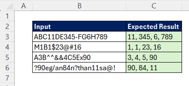 Extract Numbers from Alphanumeric String in one cell with Delimiter Extract Numbers from Alphanumeric String in one cell with Delimiter