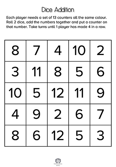 Printable Addition Games