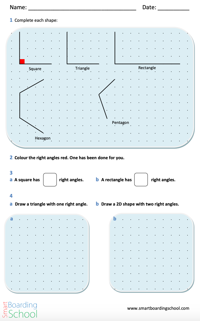 2D Shapes Worksheet