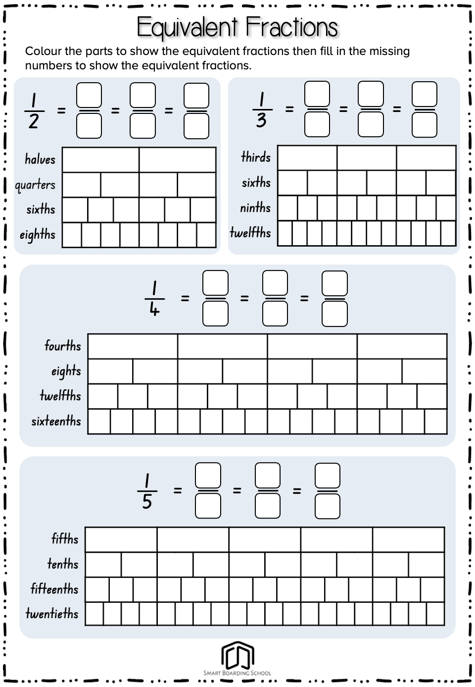Fractions Worksheets