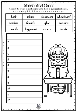 Free Alphabetical Order Worksheet
