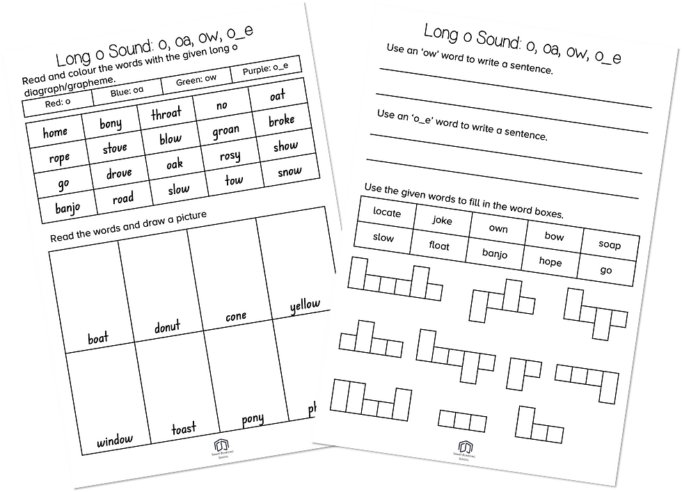 Long o Worksheets