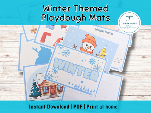 Printable Winter Themed Playdough Mats | Cairdy Makes