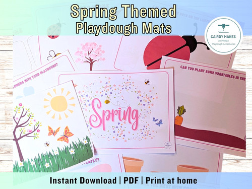 Printable Spring Themed Playdough Mats | Cairdy Makes