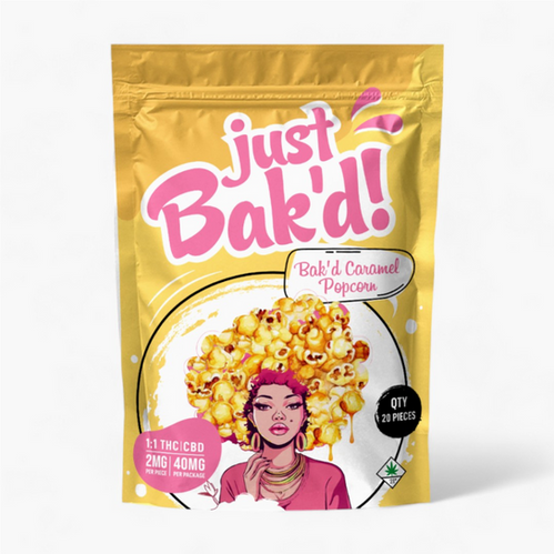 Just Bak'd Caramel Popcorn - 20mg THC 20mg CBD | Carolina Brothers
