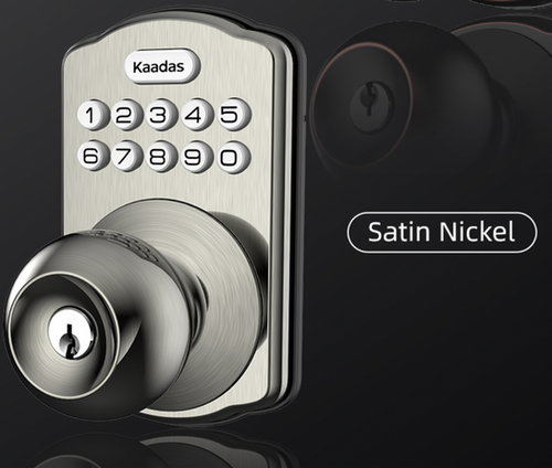 KAADAS KS03 SATIN NICKEL DEADBOLT SMART LOCK | Dober Smart Lock
