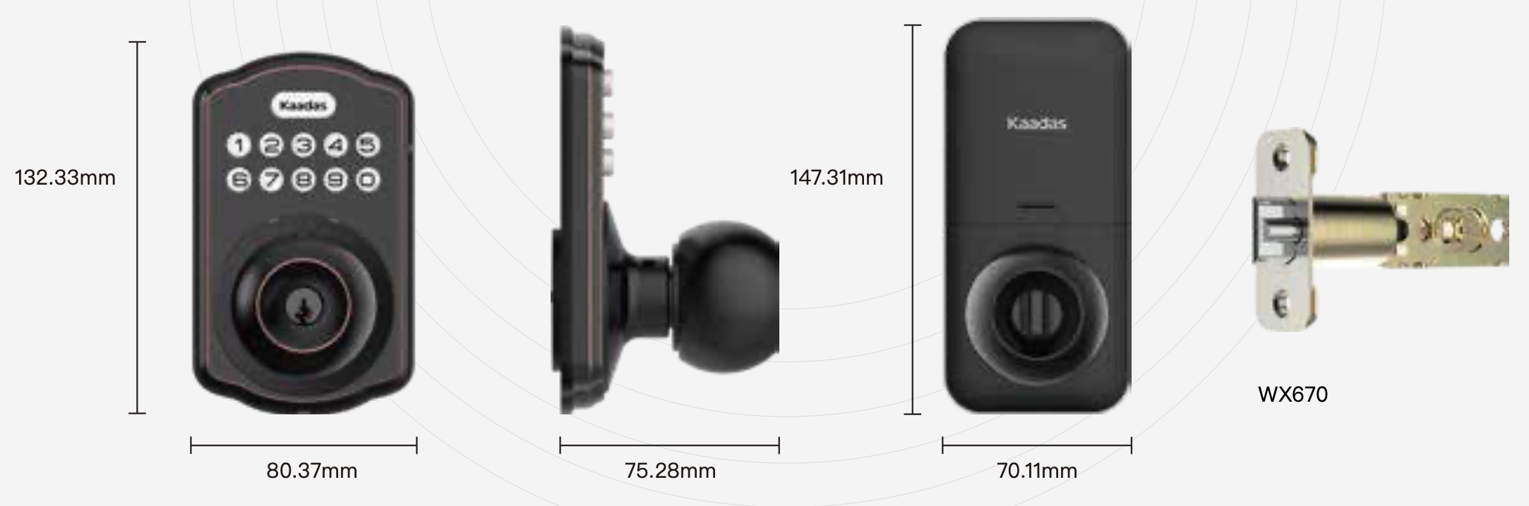 KAADAS KS03 SATIN NICKEL DEADBOLT SMART LOCK | Dober Smart Lock