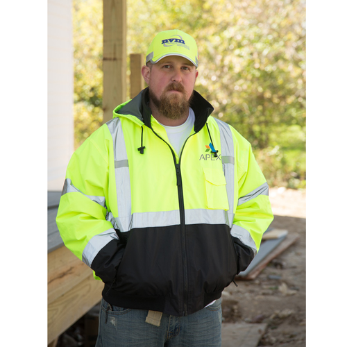 Men's ANSI Class 3 Black Bottom Bomber Jacket | apex-store