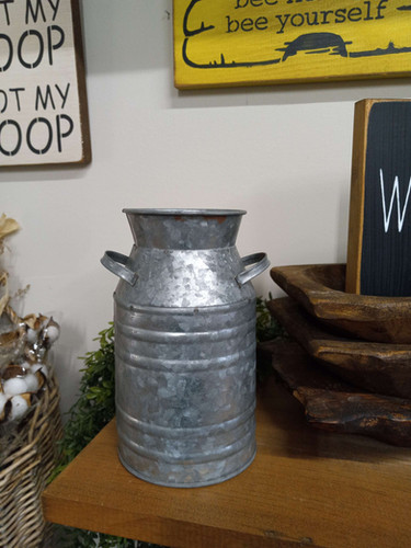 Sm. Galvanized Milk Can | Kelly's Unique Primitives