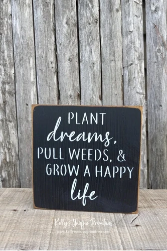 Grow a Happy Life Sign | Kelly's Unique Primitives