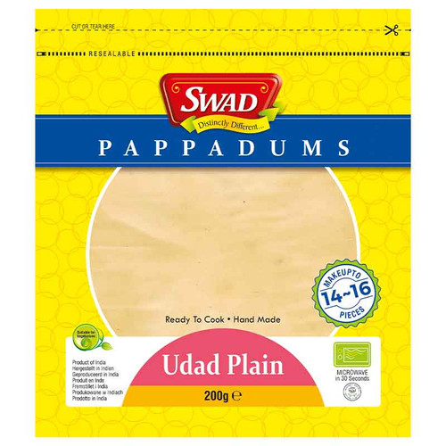 Swad plain papadums 200gm 印度原味薄餅 | 馬友友印度食品和香料店 MIKstore