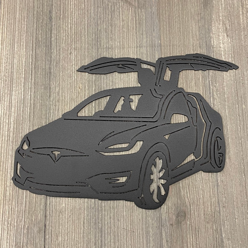 Sleek Tesla Model X Metal Sign | Northwest Custom Met
