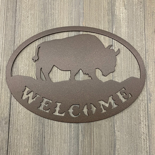 Welcome to the Wild: Bison Welcome Metal Sign - Buffalo Welcome Sign ...