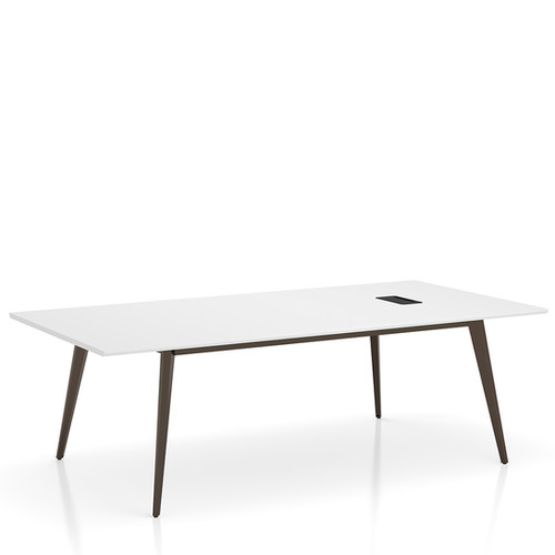 Esma 2.4m Meeting Table White and Grey | HelloFurniture